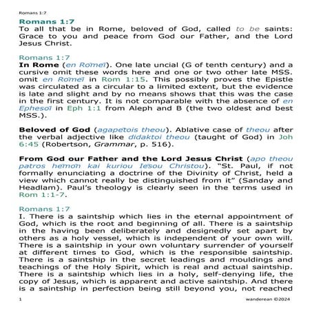 Romans 1:17 - Collection of Biblical Commentaries | PDF