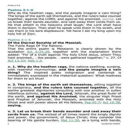 Psalms 2:1-6 || Collection of Biblical Commentaries | PDF