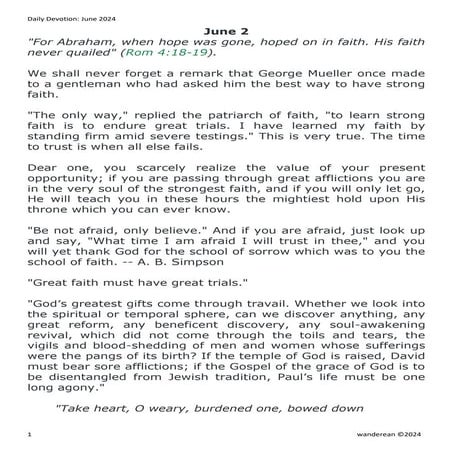 June 02 || Collection of Daily Devotionals | PDF