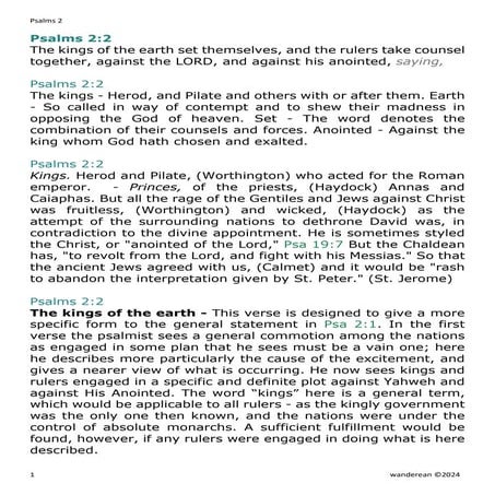 Psalms 2:2 || Collection of Biblical Commentaries | PDF