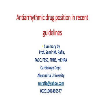 00 antiarrhythmic drug position in recent guidelines samir rafla | PDF