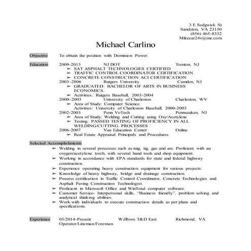 Machell Williams CV2 | PDF