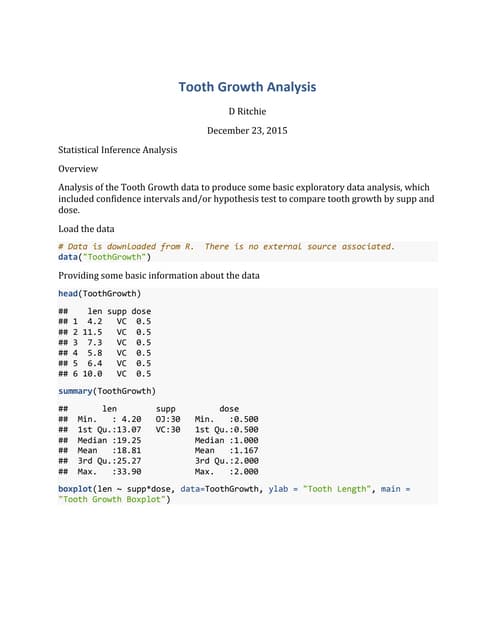 Statistical Inference Course Project Project - Part2 | PDF