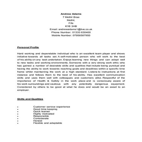 Andrew Adams cv 16 | DOCX