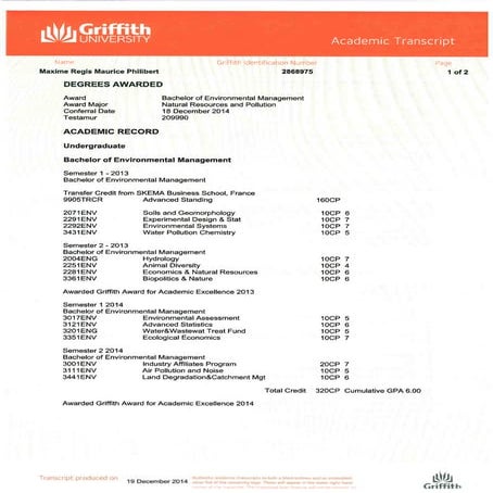 Griffith Transcript | PDF