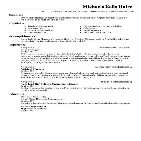 Michaela Kella Haire Resume | DOCX
