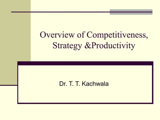 Competitiveness, strategy and productivity | PPT