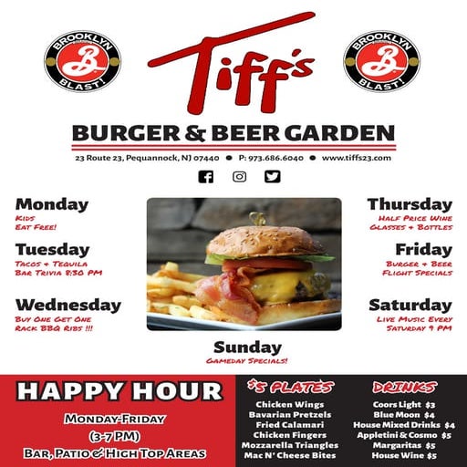TIFFS BURGER & BEER GARDEN MENU | PDF