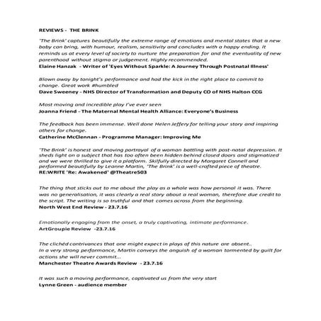 Reviews on the BRINK | DOCX