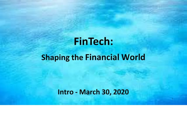Financial Technology (Fintech) | PPTX
