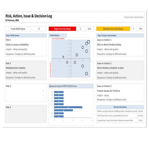 Risk and Issue Dashboard ver. 1 | PPT