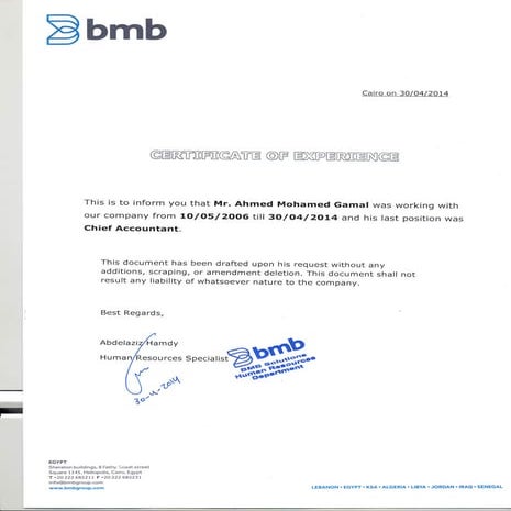 BMB Certificate | PDF
