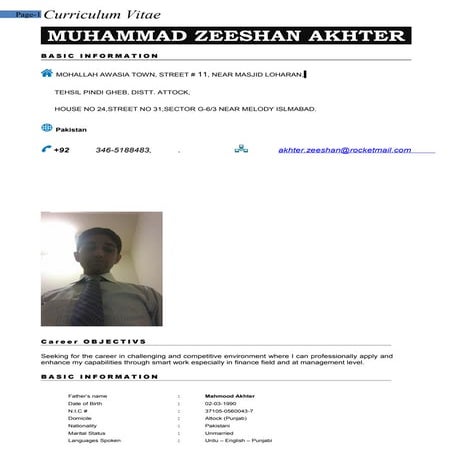 ZEESHAN UPDATED CV | PDF