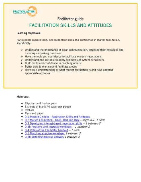 BILD Facilitator Guide sample | PDF | Business | Business and Finance