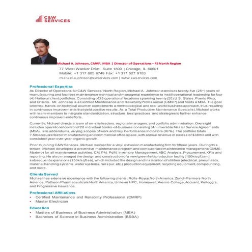 Michael A Johnson - Professional Bio 090415 | DOCX