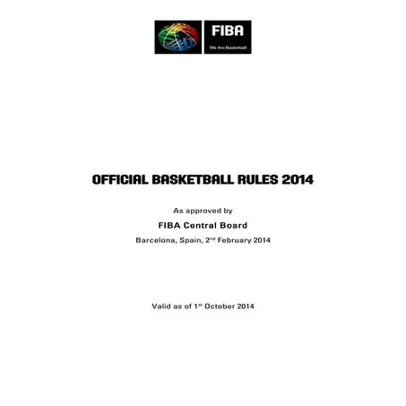 FIBA Official Basketball Rules 2014 | PDF
