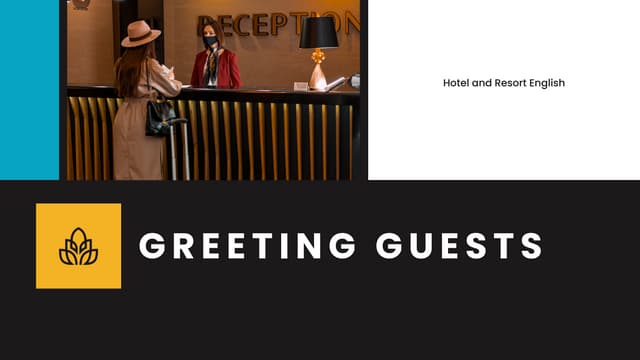 Staff etiquette & manners in hospitality | PPT