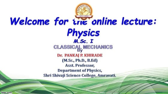 Cm 1 Classical Mechanics By Goldstein | PDF