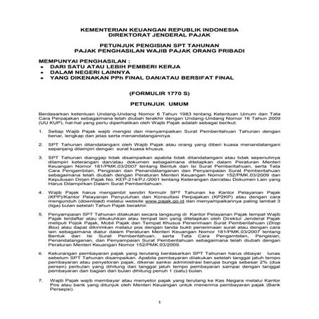 Formulir spt 1770 ss