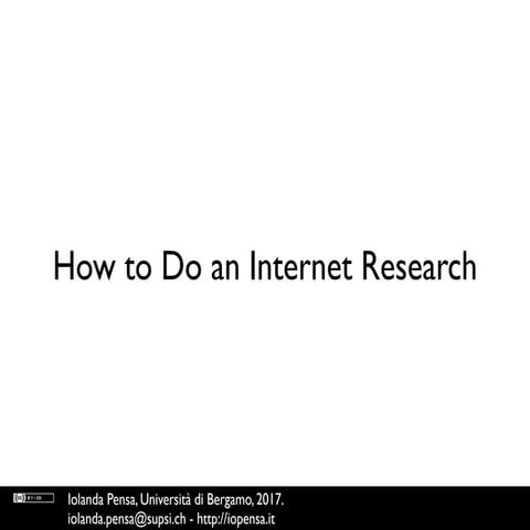 How to do an Internet research - Heritage management | PDF
