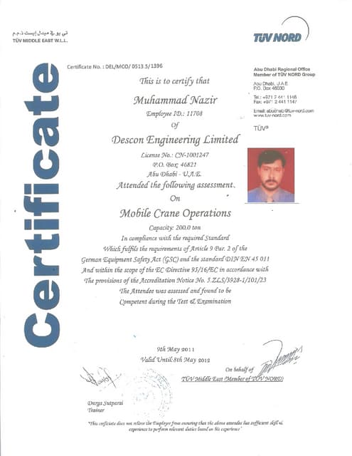 descon cretificate | PDF