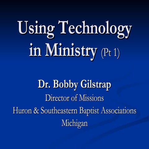 Using Technology In Ministry | PPT | Web Conferencing | Computer ...
