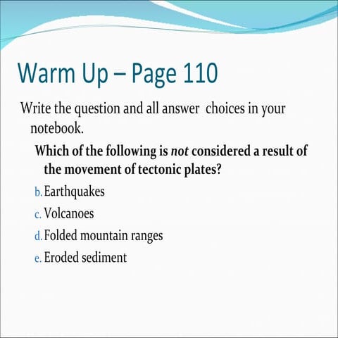 01 04-2011-warm up – page 110 | PPT | Geography | Science