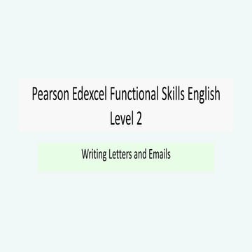FS English Level 2 - April 1, 2023 (Writing: Letters and emails). | PDF