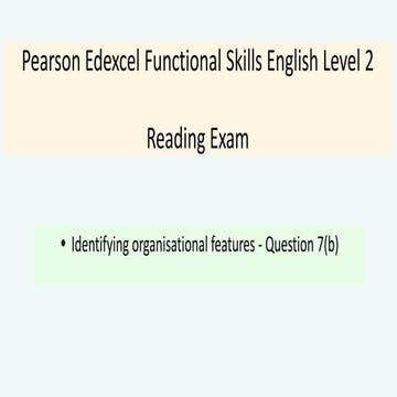 FS English Level 2 - July 1, 2023 (Reading: Organisational features). | PDF