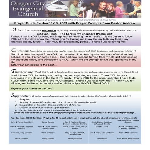 01 11 09 Prayer Sheet | PDF