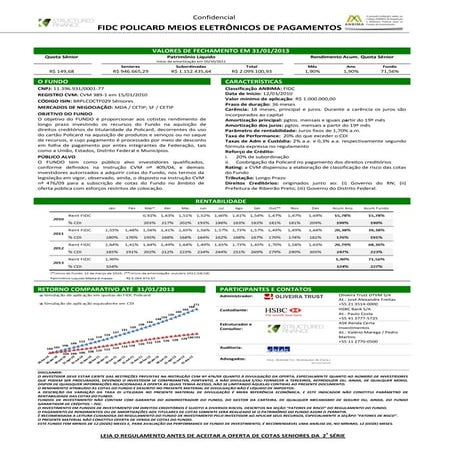 Lamina FIDC POLICARD II | PDF