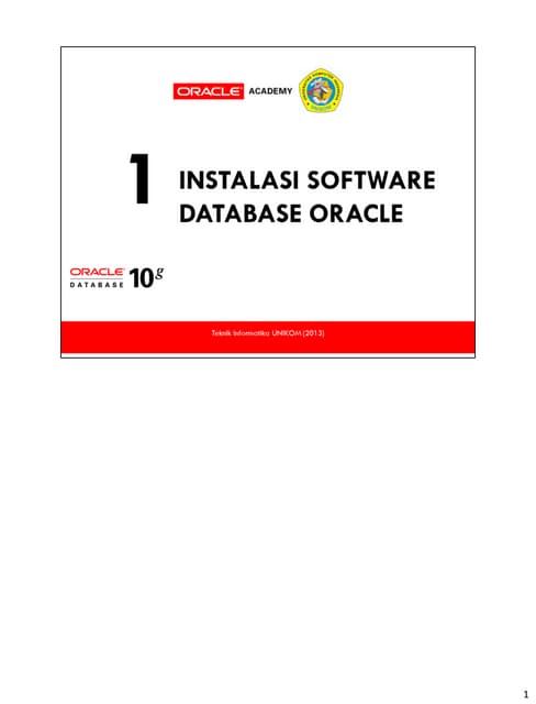 Tutorial Instalisasi Oracle 10g dan Setting User | PDF