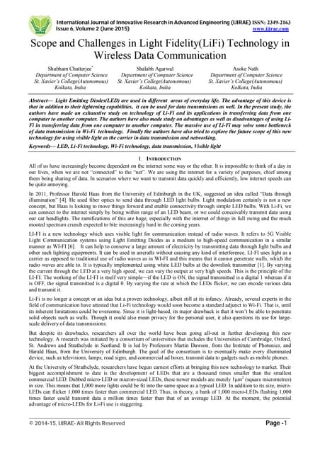 Li-Fi Security Issues and its Measures | PDF | Computer Networking ...