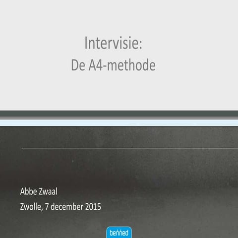Intervisie met de A4 methode | PPTX