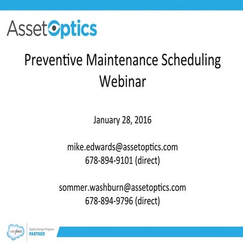 PPP05 - Creating Preventive Maintenance Schedules | PDF