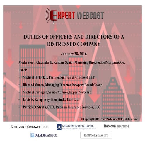 Duties of Officers and Directors of a Distressed Company | PPT