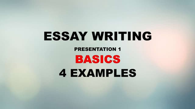 Essay writing for beginners | PPTX