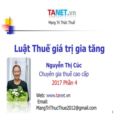 TANET - Thuế TNDN - 2017 - phần 4 (Mới) | PPT