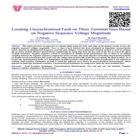 Locating Unsynchronized Fault on Three Terminal lines Based on Negative ...