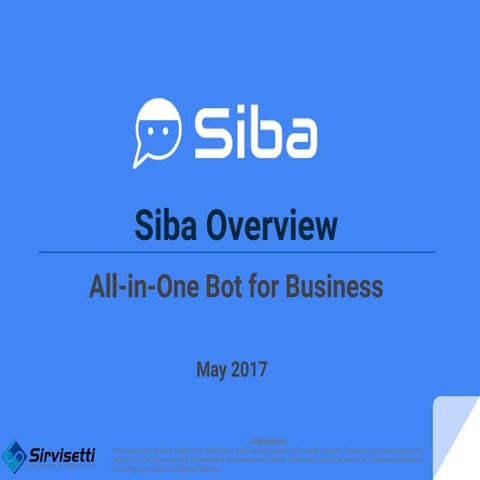 Siba - All In One Chat Bot For Business | PPT