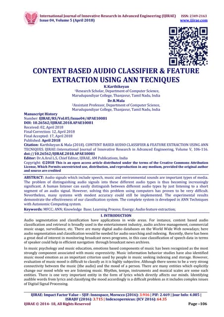 Optimized Audio Classification And Segmentation Algorithm By Using 9814