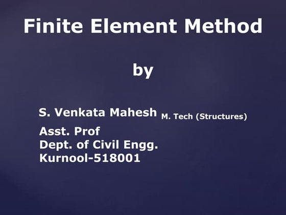 General steps of the finite element method | PPTX