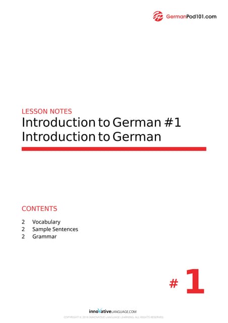 German A1 Intro | PPTX