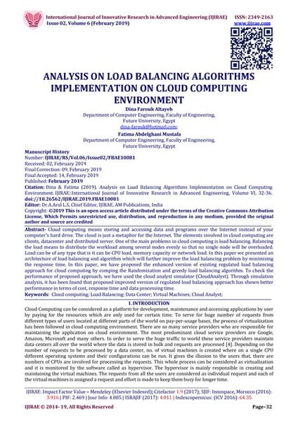 Enhanced Equally Distributed Load Balancing Algorithm For Cloud Computing 6101