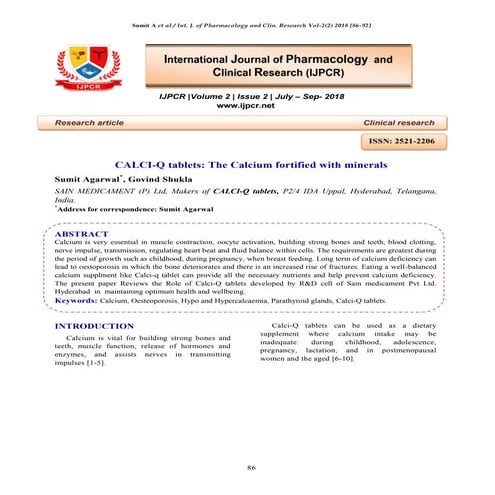 CALCI-Q tablets: The Calcium fortified with minerals | PDF
