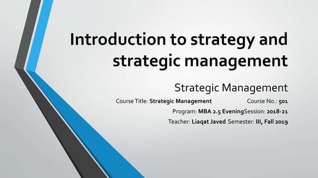 Strategicmanagement1 | PPT