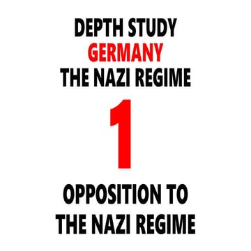 HISTORY IGCSE CONTENT - 20TH CENTURY OPTION - DEPTH STUDY GERMANY: THE ...