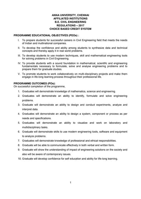 Bs civil engineering_curriculum | PDF