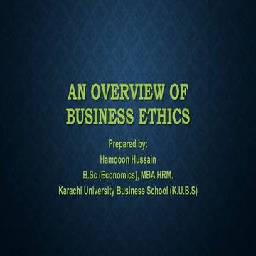 01. An overview of business ethics | PPTX