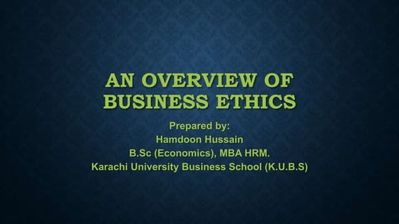 Ethical issues in business | PPTX